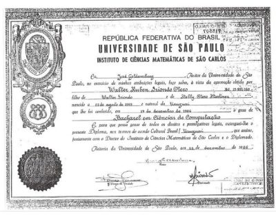 Professor Walter Iriondo » Diploma USP